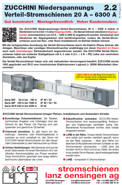 LANZ Stromschienen-Systeme - Zucchini Niederspannung Verteil ...